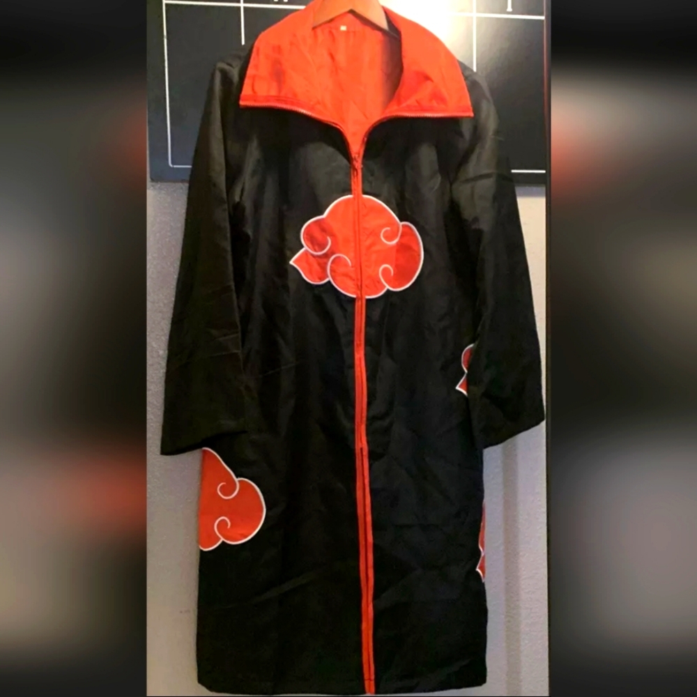 Naruto Akatsuki Cosplay Costume Zip-Up Cloak Robe Adu… - Gem